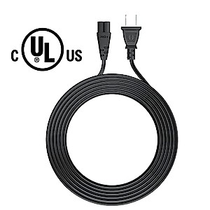 Pwr AC Cable Replacement Power Cord 2 Prong 6 Feet (Black)