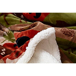 Carstens, Inc Patchwork Lodge Soft Sherpa Plush Throw Blanket, 54" x 68", Multicolor