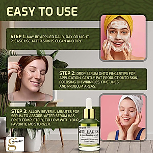 Neogold Collagen Serum For Face | Collagen Face Serum For Skin Tightening Helps Lift, Plump, & Firm Sagging Skin | Serums For Skin Care | Anti Wrinkle Boost, Fragrance Free, 1.75 Fl Oz