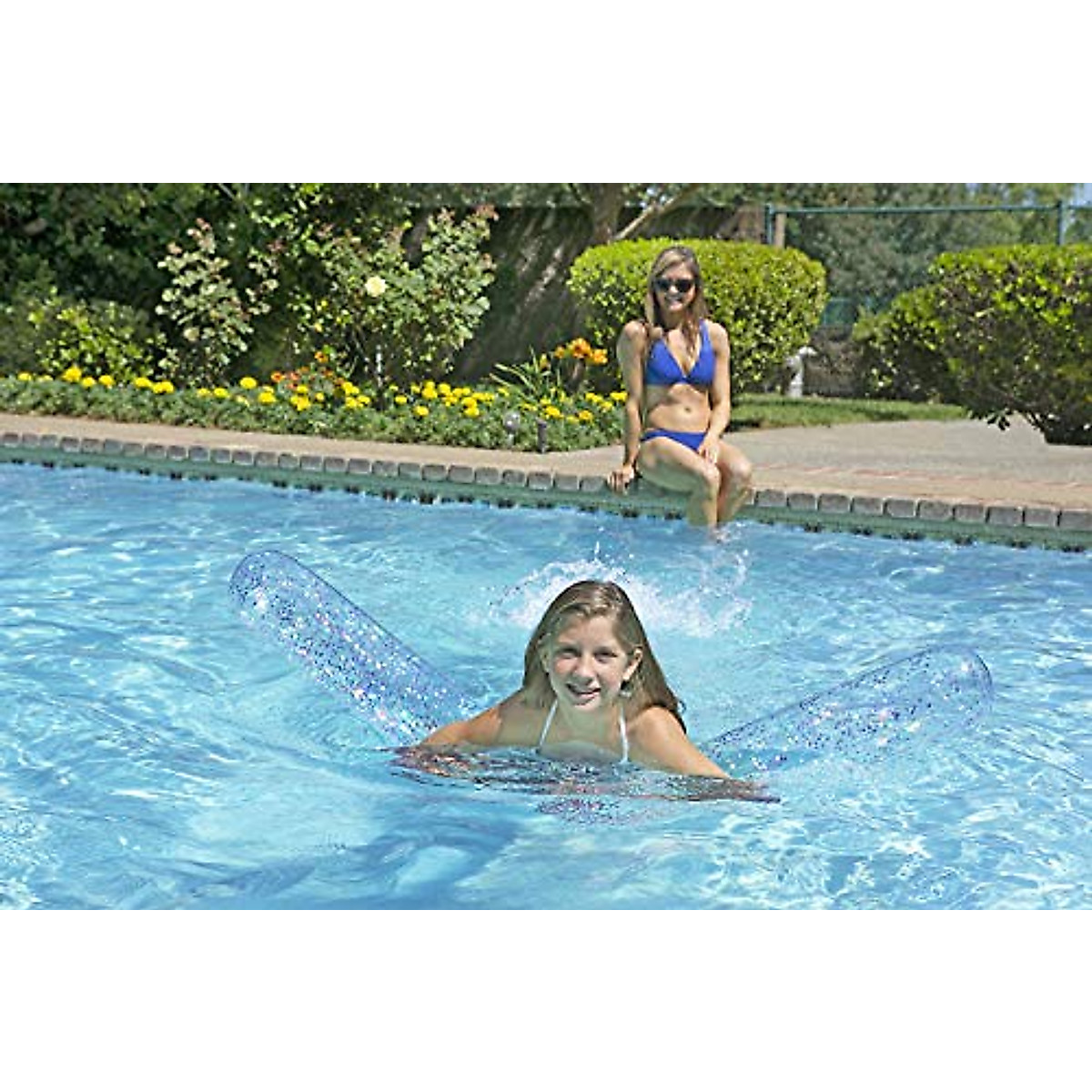 Poolmaster 81739 60-Inch Silver Glitter Swimming Pool Float Noodle, Multicolor