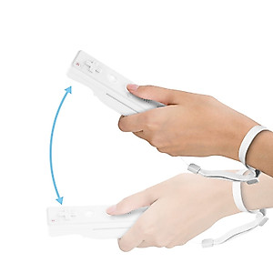 2 Pack Remote Controller Gesture Controller and Nunchuck Joystick Compatible for wii/wii u, Controller With Silicone Case and Wrist Strap - White