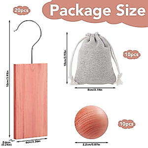 40 Pack Cedar Blocks for Clothes Storage, Cedar Wood with Cedar Hanger Ups Cedar Balls Aromatic Cedar Sachets, Cedar Blocks for Closet Drawer Shoe Cabinet Storage Bags