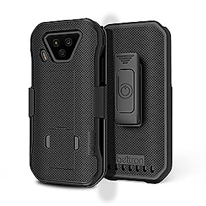 BELTRON DuraForce Ultra 5G UW Case with Clip, Heavy Duty Case with Swivel Belt Clip for Kyocera DuraForce Ultra 5G E7110 (Verizon) Features: Secure Fit & Built-in Kickstand (Black)
