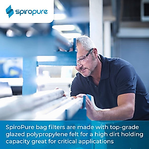SpiroPure SP-BP-420-5 5 Micron #4 (20”) Glazed Polypropylene Felt Liquid Bag Filter BP-420-5 155386-03 (Case of 40)