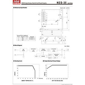 Mean Well Original NES-35-24 Single Output Switching Power Supply 24V 1.5A 36W