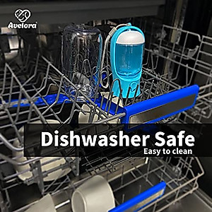 AVELORA Dog Water Bottle,Portable pet Water Bottle with Food Container,Outdoor Portable Water Dispenser for Cat,Rabbit,Puppy and Other Pets for Walking,Hiking,Travel(19oz)