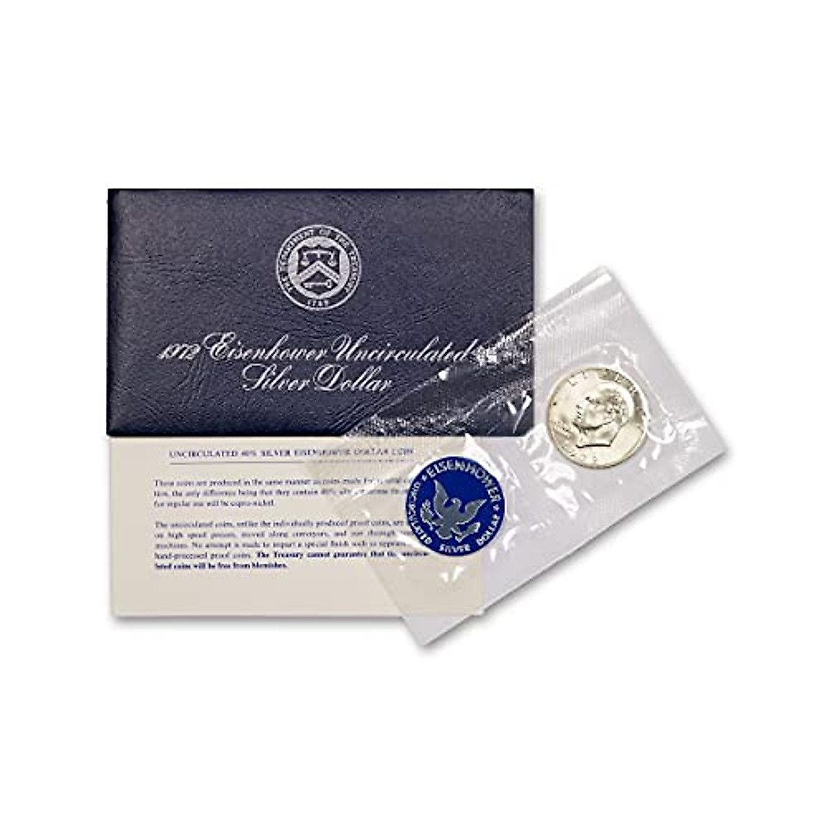 Set of 4 Blue Ike Silver Dollars 1971-1974