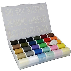 LEONIS 30 Color Set of Handy Polyester Sewing Threads 50 Yards/45 m Each[ 93011 ]