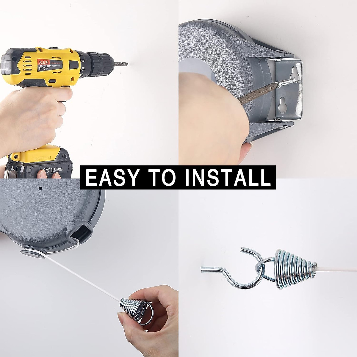 Atvobiy Retractable Clothesline Outdoor Heavy Duty Clothes Line Retracting Indoors for Drying Clothes Portable Clothesline 40 Feed Laundry line