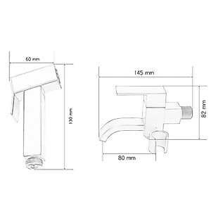 JIYTG Bidet Attachment for Toilet Handheld Toilet Bidet Sprayer Wall Mount Toilet Spray Gun Set with Hose Brass Cold Water Tap Hand Shower for Toilet Use