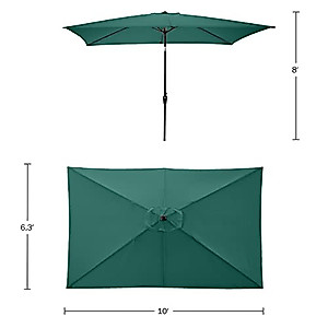 Pure Garden 50-LG1278 Hunter Green Rectangular Patio Umbrella Color