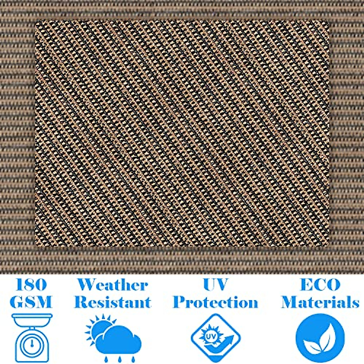 AwnPro Sun Shade Sail 12' x 16' Rectangle Canopy Awning Fabric Permeable Pergolas Top Cover 180 GSM UV Block Fabric 180 GSM UV Block Fabric, for Outdoor Patio Lawn Garden Backyard Awning Brown