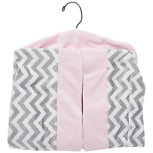 Baby Doll Bedding Minky Chevron Diaper Stacker, Pink