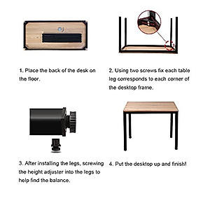 Need Small Square Dining Table- 31-1/2'' Sturdy and Heavy Duty Writing Desk for Small Spaces and Writing Table Desk, Teak Color Desktop & Black Frame AC3BB(8080) Breakroom Table