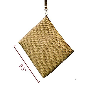 ViJade Handmade Seagrass Woven Straw Wallet Purse Handbag with Fabric Lining for Varied Occasions and Lifestyles