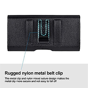 ykooe Premium PU Leather Holster for iPhone 13 Pro 13 12 12 11 XR, Max, with Card Slot Holder Cell Phone Belt Clip Case Samsung Galaxy S22 S21 S20 A32 A13 (Fits Phone with Otter Box Case on), Black