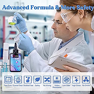 LET'S RESIN UV Resin,200g Low Viscosity Crystal Clear Ultraviolet Thin Epoxy Resin, Quick-Curing&Low Shrinkage UV Resin Kit for Crafts, Jewelry Making, Casting