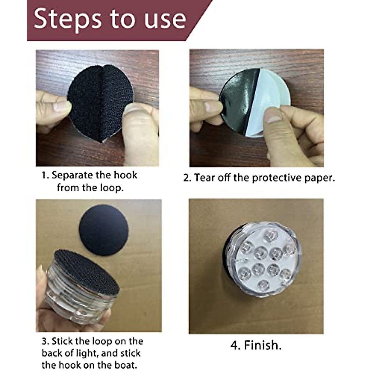 Shangyuan Boat Lights Wireless, Battery Powered Operated Marine Led Interior Light for Boat Deck Courtesy Light, for Fishing Pontoon Sailboat Kayak, Remote Control Multi Color Changing, RGB, 4PCS