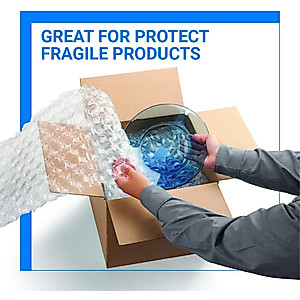 Bubble Cushioning Wrap Pacific Mailer 5/16 Inch x 12 Inch x 72Feet Total [2 Rolls of 36 Feet] Bubble Cushioning Wrap for Packing Moving Supplies Perforated Every 12"