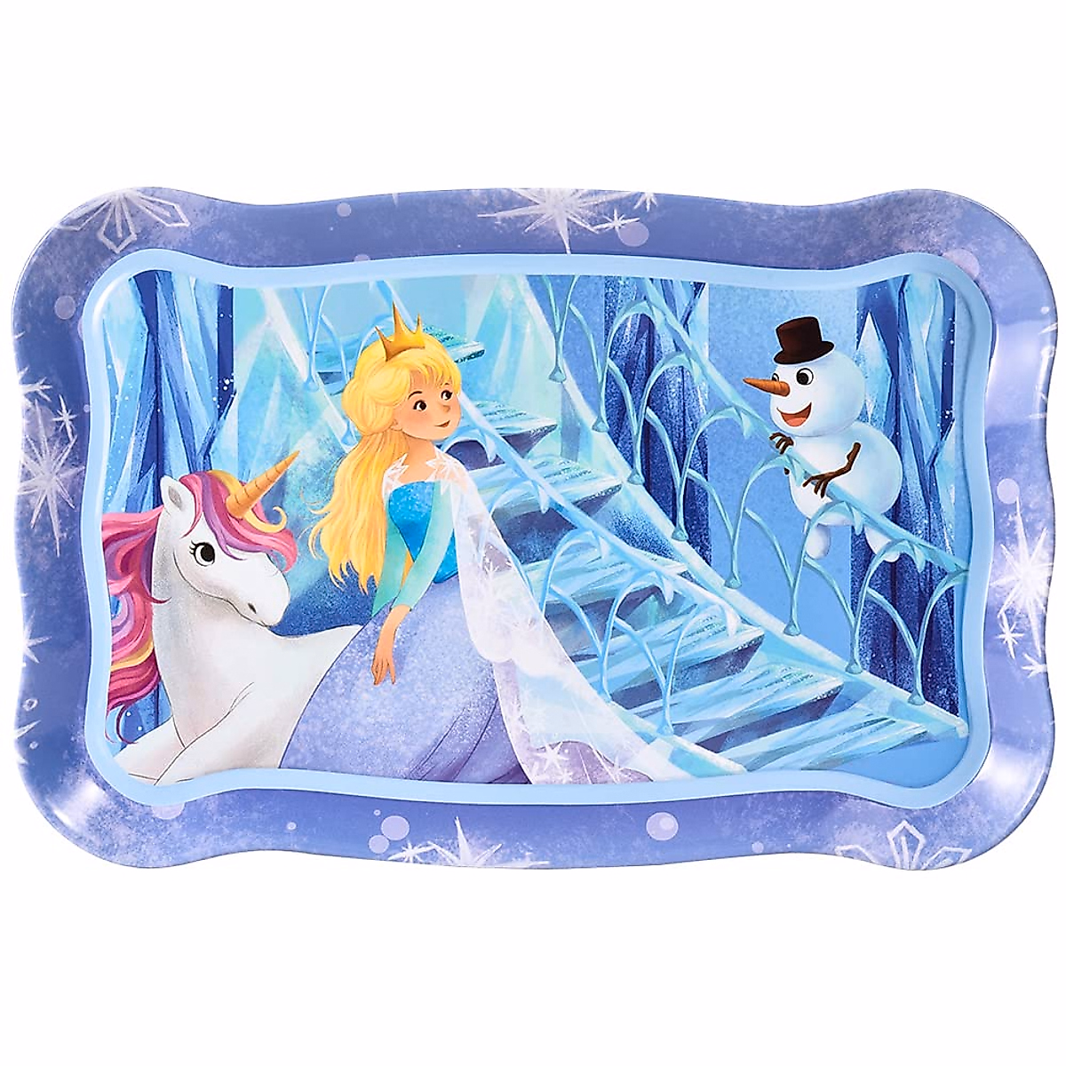 Golray Tea Party Set for Little Girls Frozen Toys Inspired Elsa Princess Gift, 49Pcs Kid Tin Tea Set & Luxury Food Playset & Carry Case, Kitchen Pretend Play Toy 3-5 Years Toddler Girls Birthday Gift