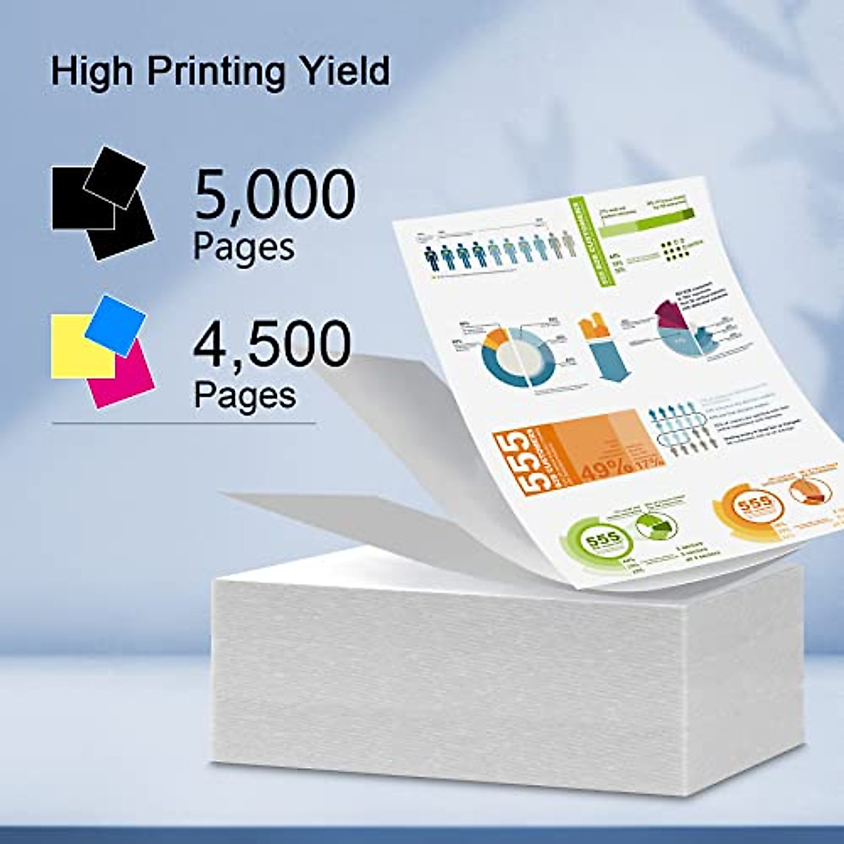 TN-433 TN433 Toner Cartridge HUAYA Compatible Replacement for Brother DCP-L8410CDW HL-L8260CDW L8360CDW MFC-L8360CDW L8690CDW Printer, 5 Pack (2BK+1C+1Y+1M) Color Toner