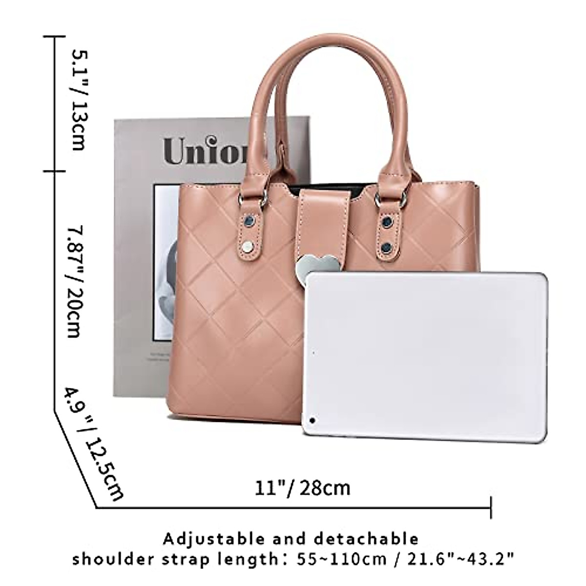 JHVYF Satchel Bag for Women Vegan Leather Crossbody Purse Top-Handle Handbag Trendy Shoulder Bag Ladies Work Tote Apricot