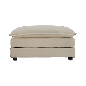 mikibama Chenille Upholstered Couches Ottoman for Modular Sectional Sofa, Light Coffee