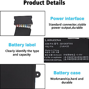 LAQUEENA SB10K97593 Laptop Battery Compatible with Lenovo ThinkPad 13 1st /2nd Gen 13 Chromebook S2 1st /2nd Gen Series SB10K97592 SB10K97594 SB10J78997 01AV400 01AV401 01AV402 01AV435 01AV436