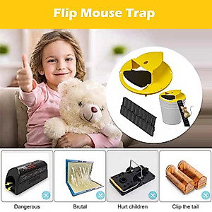 Mice Mouse Trap Bucket Flip Lid,Mouse Trap Bucket Indoor Outdoor,Humane Mouse Trap,Mouse Trap Bucket Lid Auto Reset | 5 Gallon Bucket Compatible | Mouse Trap Bucket Lid (2 Packs) a