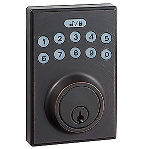 Amazon Basics Contemporary Electronic Keypad Deadbolt Doot Lock, Keyed Entry, Oil Rubbed Bronze