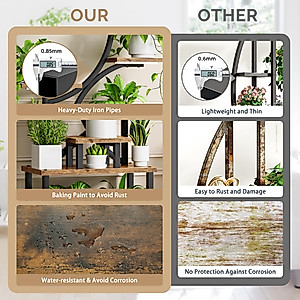 BACEKOLL Plant Stand Indoor with Grow Lights, 8 Tiered Indoor Plant Shelf, 62" Tall Plant Stand for Indoor Plants Multiple, Metal Plant Flower Holder, S-Shaped Plant Rack for Home,Patio(Patent Design)