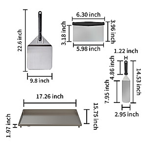 BakerStone Pizza Oven with Portable Gas Grill Outdoor Propane Pizza Ovens Camping Grill Kit with Baking Tray, Steel Pizza Peel/Paddle, Pizza Turner, Cutter