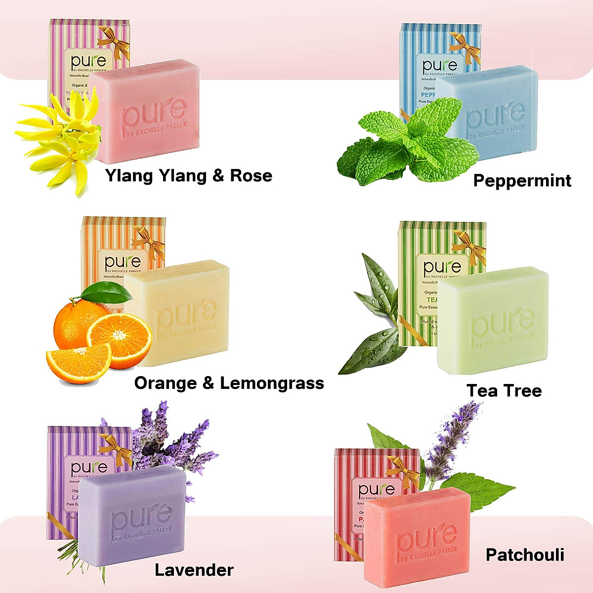 Natural Handmade Essential Oil Artisan Soap Bars. Hypoallergenic Moisturizing Shea Butter, Coconut Oil & Jojoba Oil -Body Soap, Face Soap, Bath Soap Bars. Ready to Gift Handmade Soap Bars