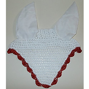 Avani Creations Ad Horse Ear Net Crochet Fly Veil Equestrian Fly Bonnet/veil/mask Standard Size