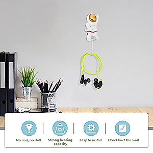 2pcs Umbrella Holder Wall Hooks Decorative Wall Mounted Coat Hooks Key Rack Astronaut Wall Sculptures Home Decor Key Hook Decorative Hooks Kids Bathroom Accessories Decorative Wall Hooks