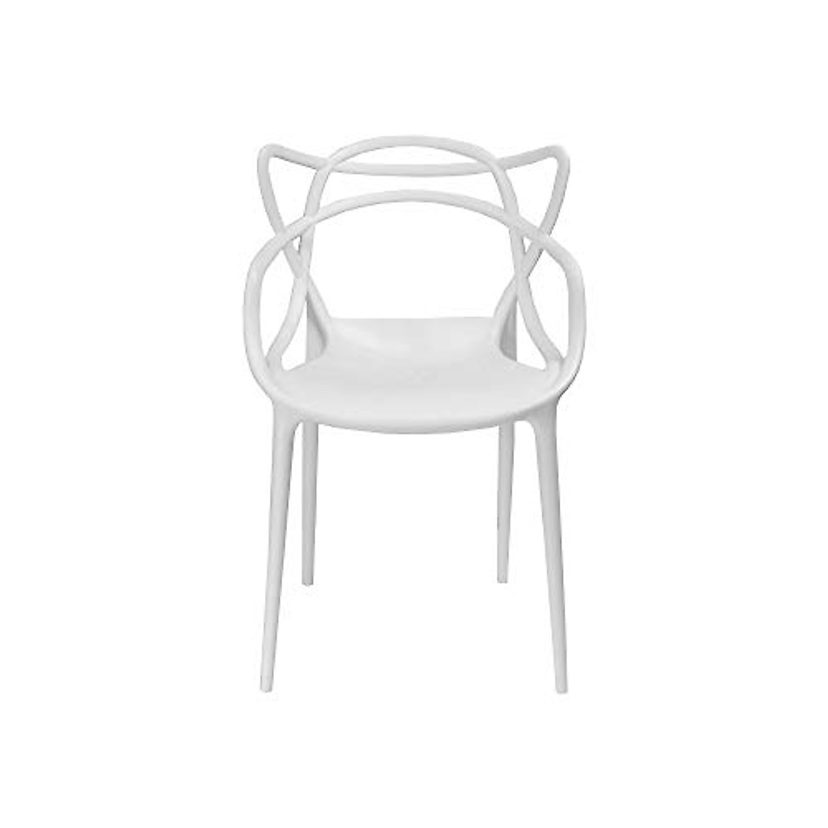 Mod Made Mid Century Modern Molded Plastic Loop Chair (Set of 2), White