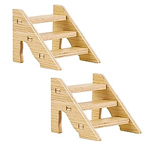 2pcs Wood Hamster Toy Stair Chew Hamster Climbing Ladder Bridge Guinea Pig Platform Ramp Gerbil Rat Small Animal Accessories