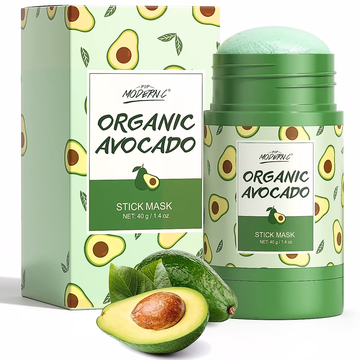 Clay Stick Mask Avocado Dead sea Mud Mask Natural Green Tea Purifying Clay Stick Mask Deep Cleansing Blackhead Remover Clay Mask Nourishing Hydration Facial Mask With Blackhead Remover Extractor Tools