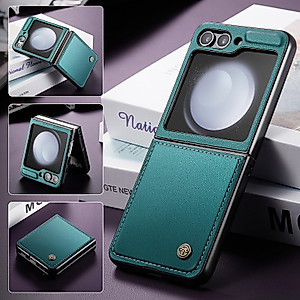 Taneny for Samsung Galaxy Z Flip 5 Case, Slim PU Leather Shockproof Protection Anti-Scratch Phone Cover Case for Samsung Galaxy Z Flip 5 5G 2023 (Teal)