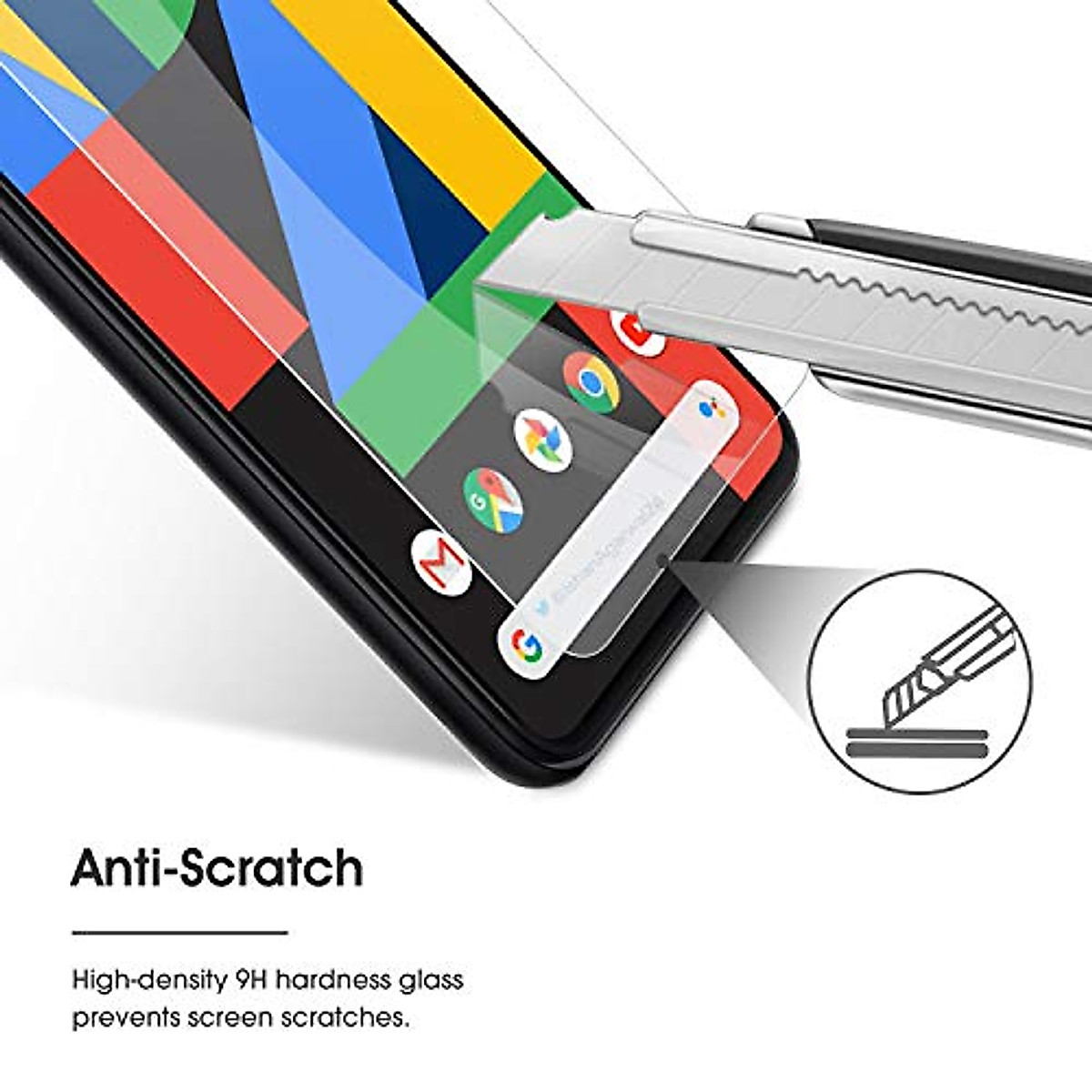 [4 Pack] OMOTON Google Pixel 4 XL Screen Protector, Tempered Glass Screen Protector for Google Pixel 4XL 2019 Released with/Alignment Frame/Scratch Resistant/Bubble Free