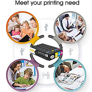 HGZ 4 Pack Replacement 970XL 971XL Ink Cartridges 970 971 Ink Compatible Officejet Pro X576dw X476dw X476dn X451dn X451dw X551dw Printer