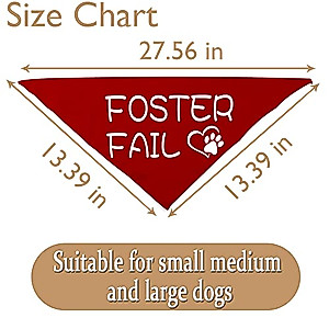 JXGZSO 1 Piece Adoption Rescue Dog Foster Fail Dog Bandana Dog Dog Lovers Bandana (Foster Fail D)
