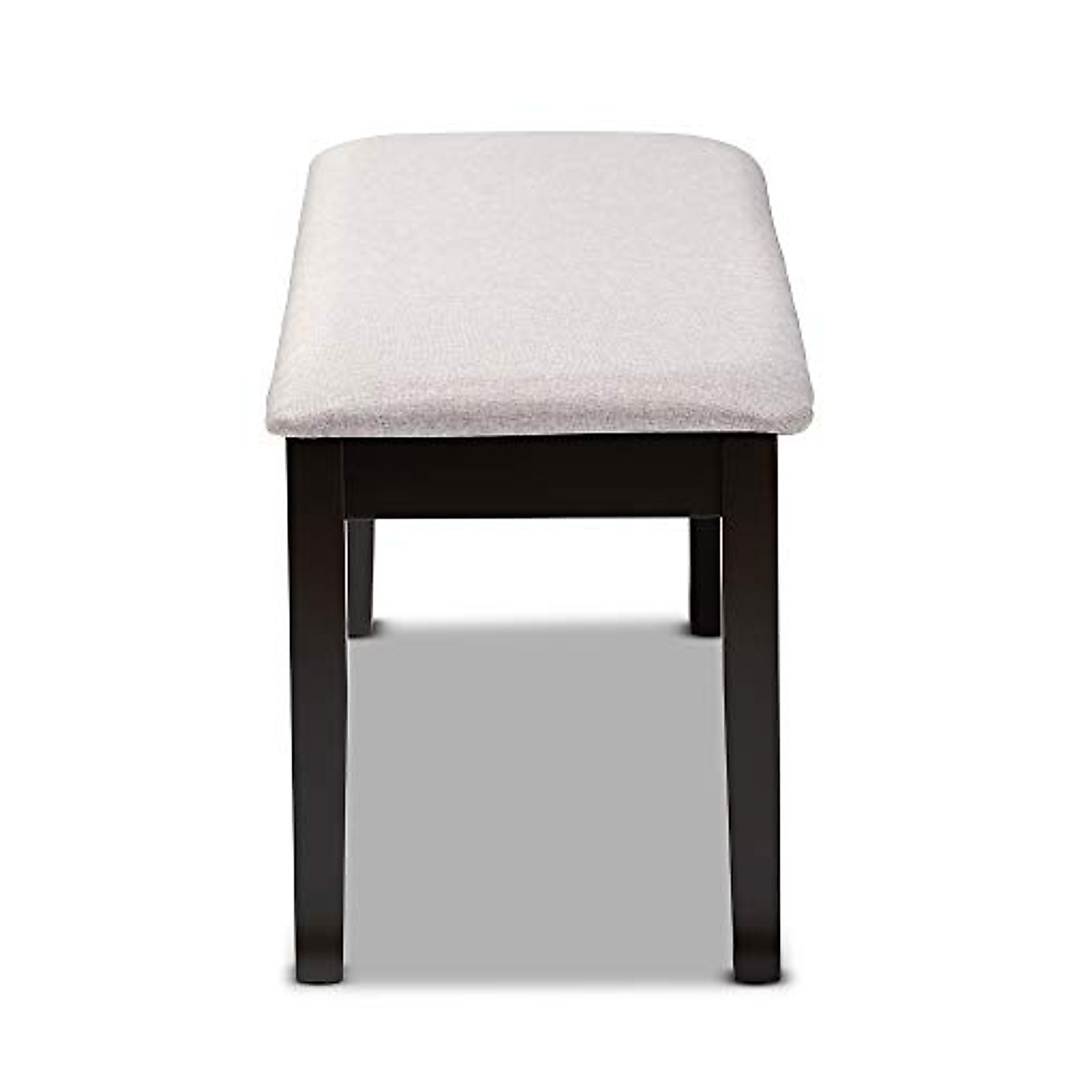 Baxton Studio Teresa Modern and Contemporary Transitional Grey Fabric Upholstered and Dark Brown Finished Wood Dining Bench