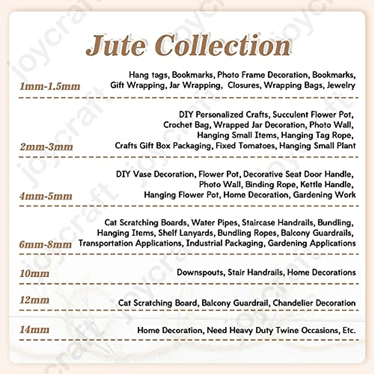 joycraft 6MM Jute Rope,164Feet Strong and Heavy Duty Jute Twine, Brown Decoration Hemp Twine String for Artworks, Gardening, Bundling, Camping, Decorating, and DIY Crafting (50M/164Ft * 6MM)