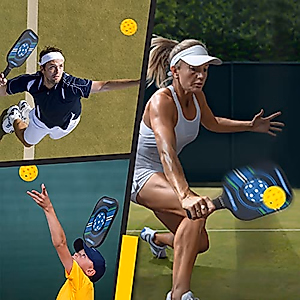 EJEAS Pickleball Balls | 40 Holes Outdoor Pickleballs | 6 Pack High Elasticity Pure Yellow Pickleball Accessories Set