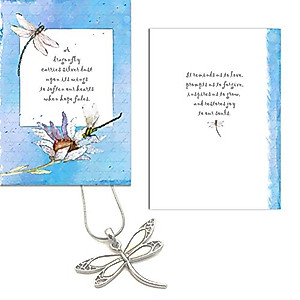 Smiling Wisdom - Sympathy Sorrow, Restores Hope & Joy Dragonflies Greeting Card and Gift Set - Woman - (Dragonfly White Abalone)