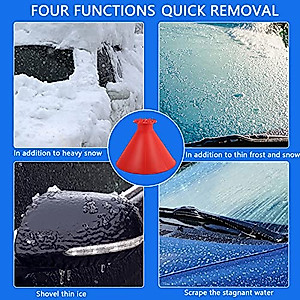 SGQCAR Magical Car Ice Scraper,Round Windshield Ice Scraper with Funnel,Round Snow Scraper for Car,Car Snow Removal Shovel Tool as Gift for Christmas 4Color…