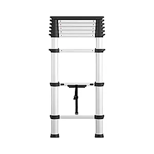 COSCO SmartClose 8.5-ft Telescopic Ladder, 300 lb. Weight Capacity, ANSI Type 1A Rating (Aluminum), 12 ft Reach Height