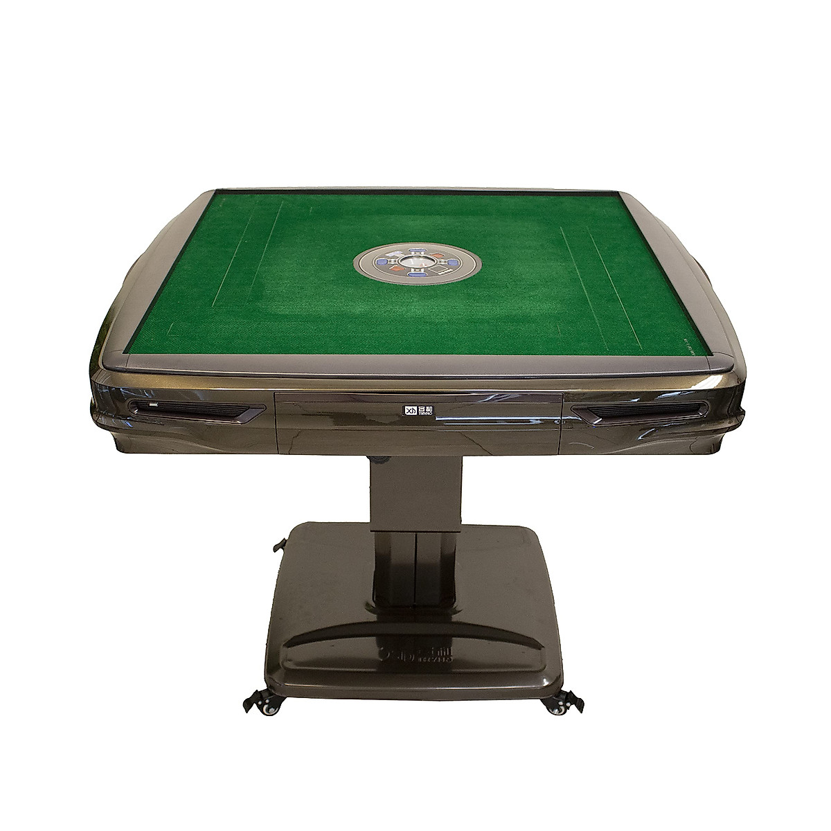 TRYHO Tornado Automatic Mahjong Table Gray Ultra-Thin Pedestal Folding Style with Tiles 宣和 超薄电动麻将桌 Electric Mah Jongg More Rounds No More Shuffling (44mm, Numbered Tiles)
