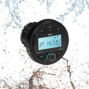 BOSS Audio Systems MGR300B Marine Boat Stereo Sound System Head Unit - No CD Player, Bluetooth Audio, IPX5 Rated, USB, MP3, AM/FM Radio Receiver